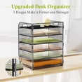 5 Tier Paper Letter Tray Organizer with Handles, Mesh Desk File ...