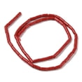 5 Strand Dyed Coral Beads Strands Column FireBrick 8x3mm Hole: 0.8mm ...