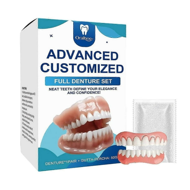 Full Denture Set for Men and Women Upper and Lower Denture False Teeth ...