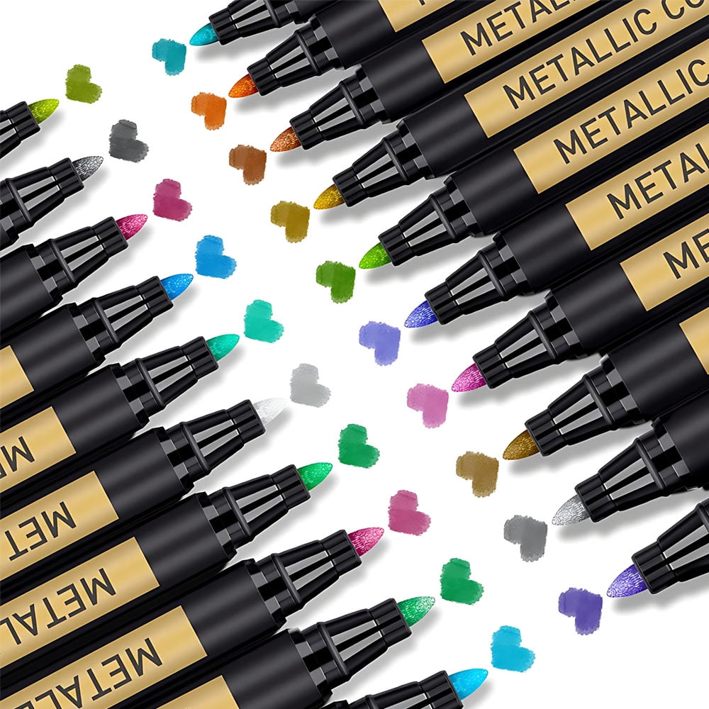 SUTENG Paint Markers Pens Metallic, Colors Paint Pens for Rock Painting ...