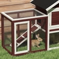 48" Wooden Rabbit Hutch Bunny Cage with Waterproof Asphalt Roof, Fun ...