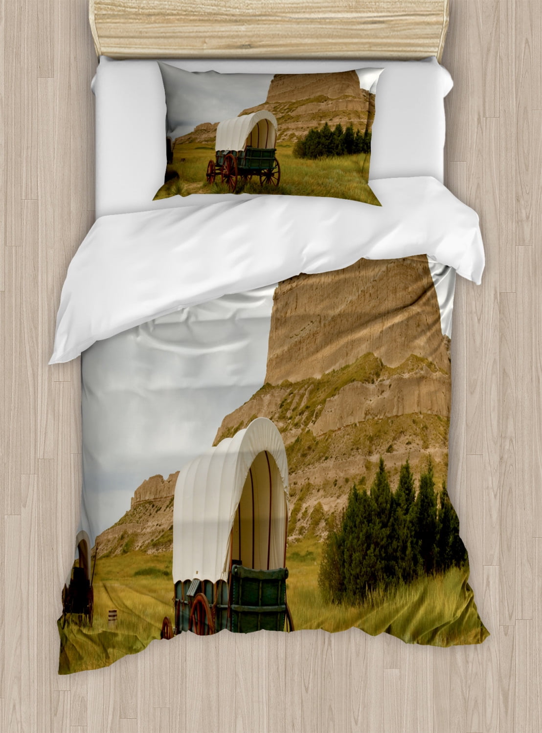 Nebraska Duvet Cover Set Twin Size, Rural Historic Landscape Picture ...