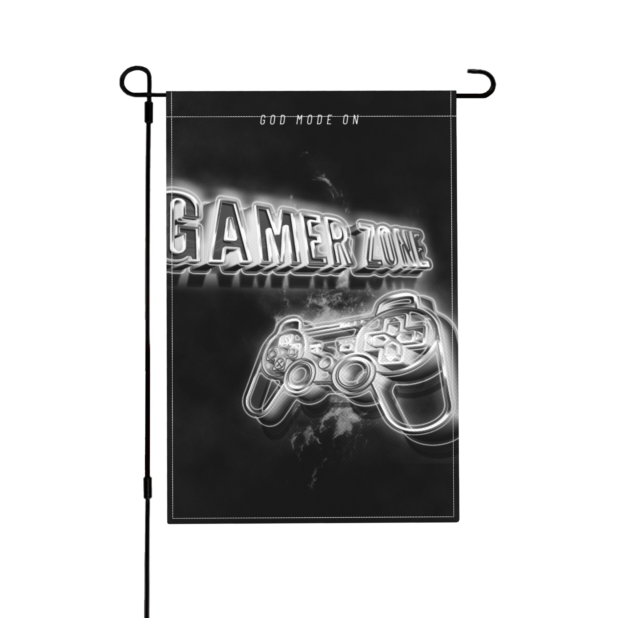 TEQUAN Black Gamer Zone 3D Gamepad Garden Flags, 18 x 12 inch Double ...