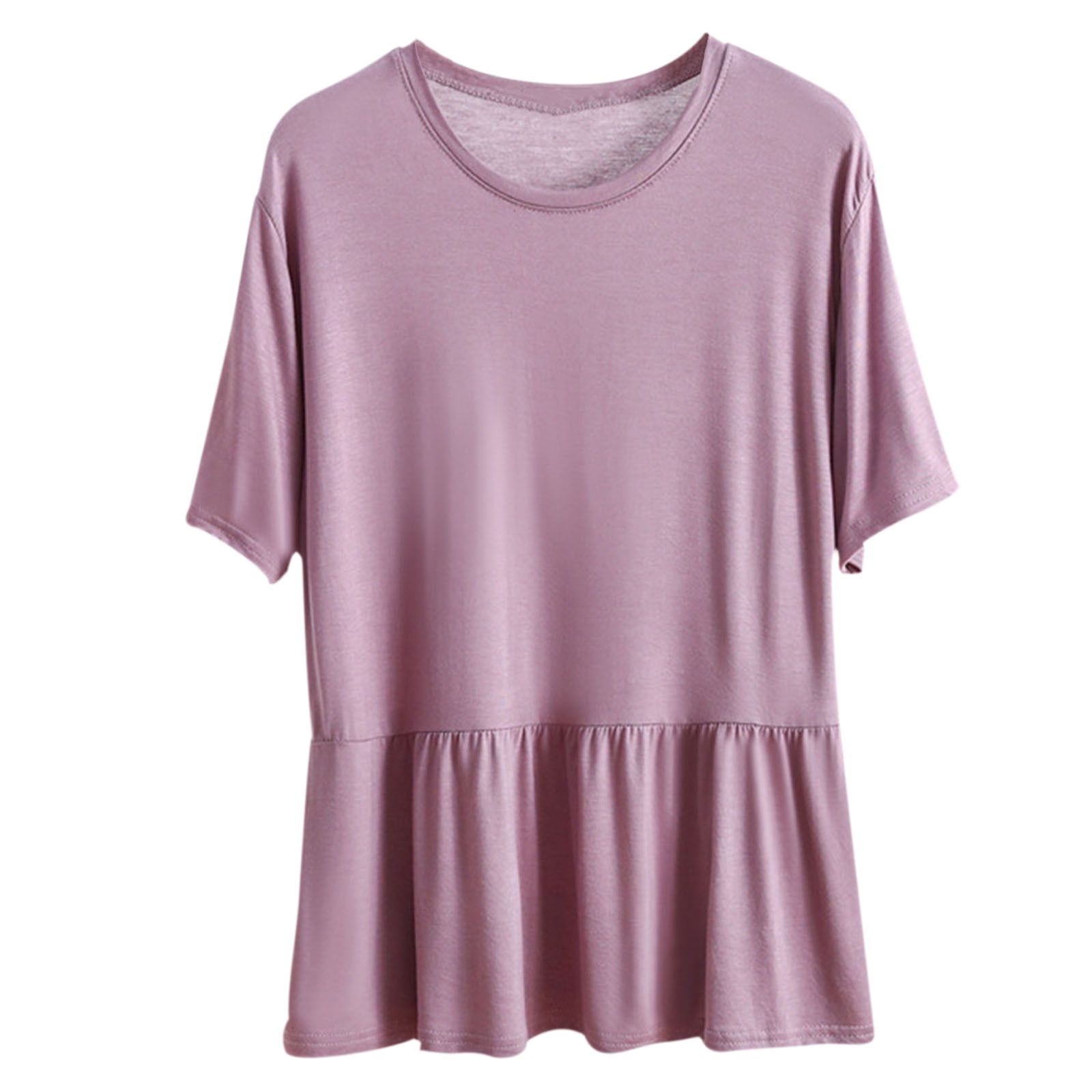 Click here for Posijego Womens Pajama Tops Ruffle Hem Short Sleev... prices