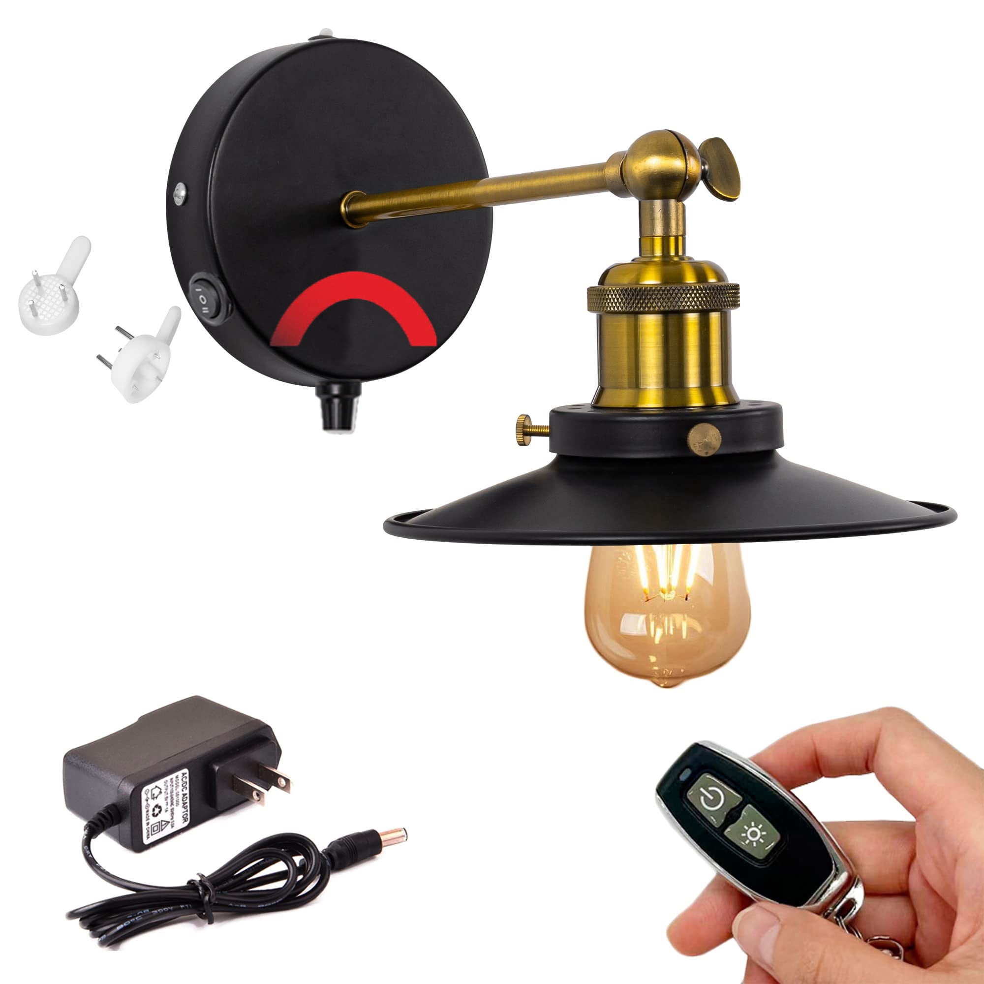 FSLiving Rechargeable Battery Operated Wall Sconce Dimmable Wireless ...