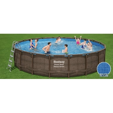 "Coleman Set: Power Steel 22' x 52"" Round Metal Frame Above Ground ...