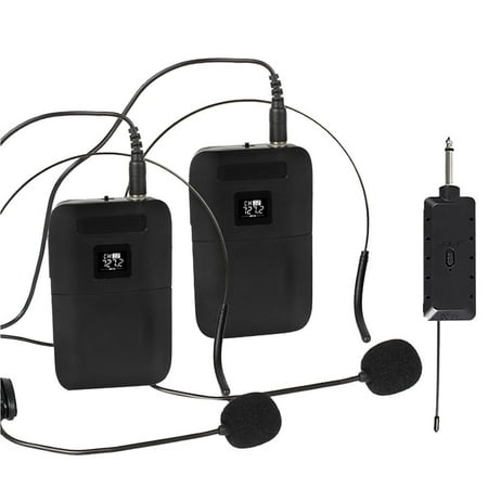 Wireless Dual Microphone with Transmitter & Receiver High Sensitivity ...
