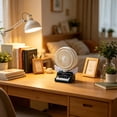 COM1950s Mini Fan with LED Night Light, USB Rechargeable Desk Fan, 3 ...