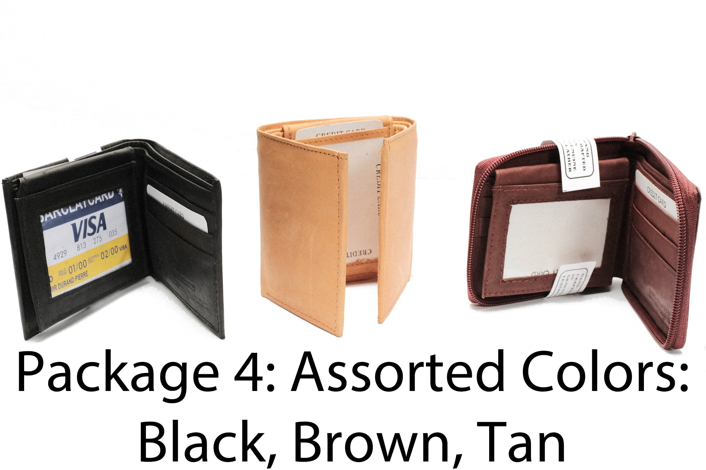 Men's Wholesale lot of 12 Mens Bifold Trifold Leather Wallets 4.5 x 3.5 ...