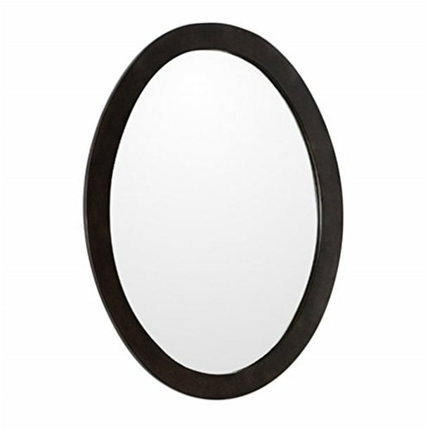 Bellaterra Home Oval framed mirror-manufactured wood-sable walnut ...