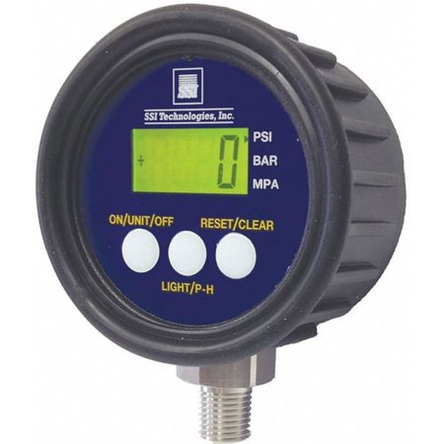 SSI MG1-30-A-9V-R Digital Pressure Gauge, 0 to 30 psi, 1/4 in MNPT ...
