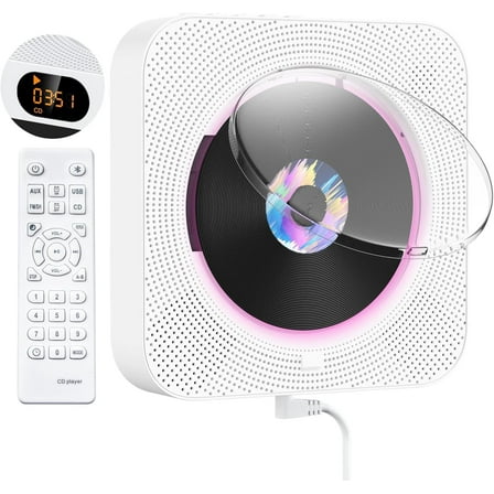 Bluetooth CD Player, Wall Mountable CD Player with Speakers, CD Player ...