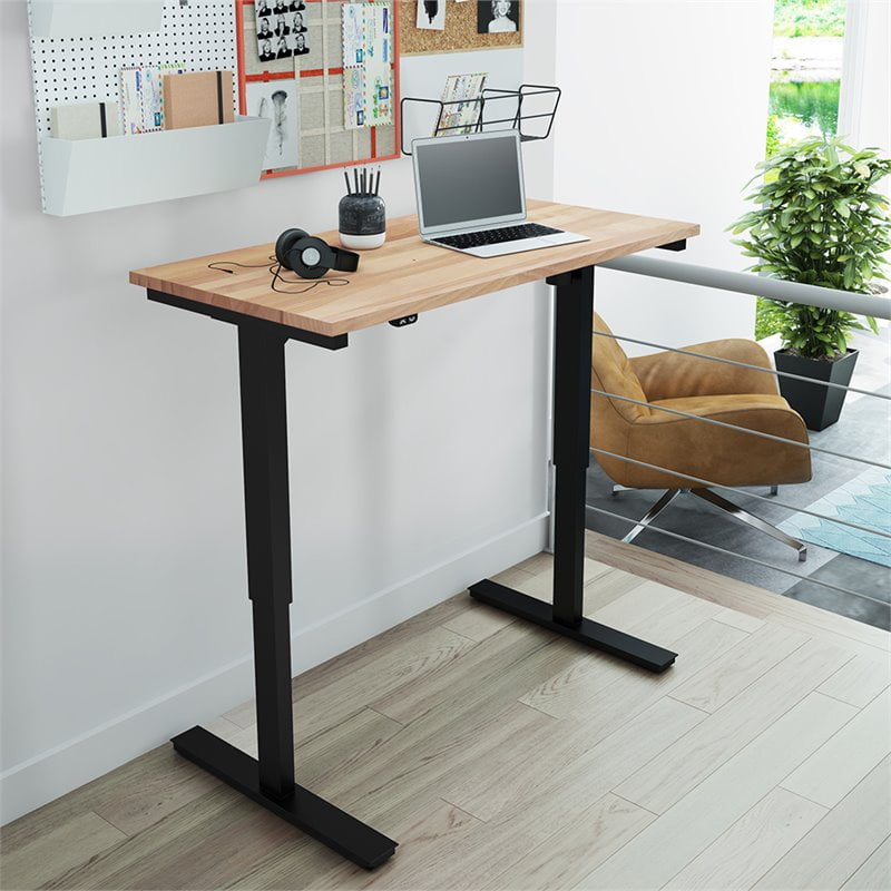oak solid wood bar table tree edge electrically height-adjustable desk ...