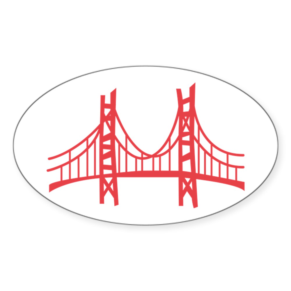 CafePress - Golden Gate Sticker - Sticker (Oval) - Walmart.com