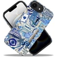 Blue Aesthetic Collage Phone Case, Evil Eye Coquette Bow Vintage Stamp ...