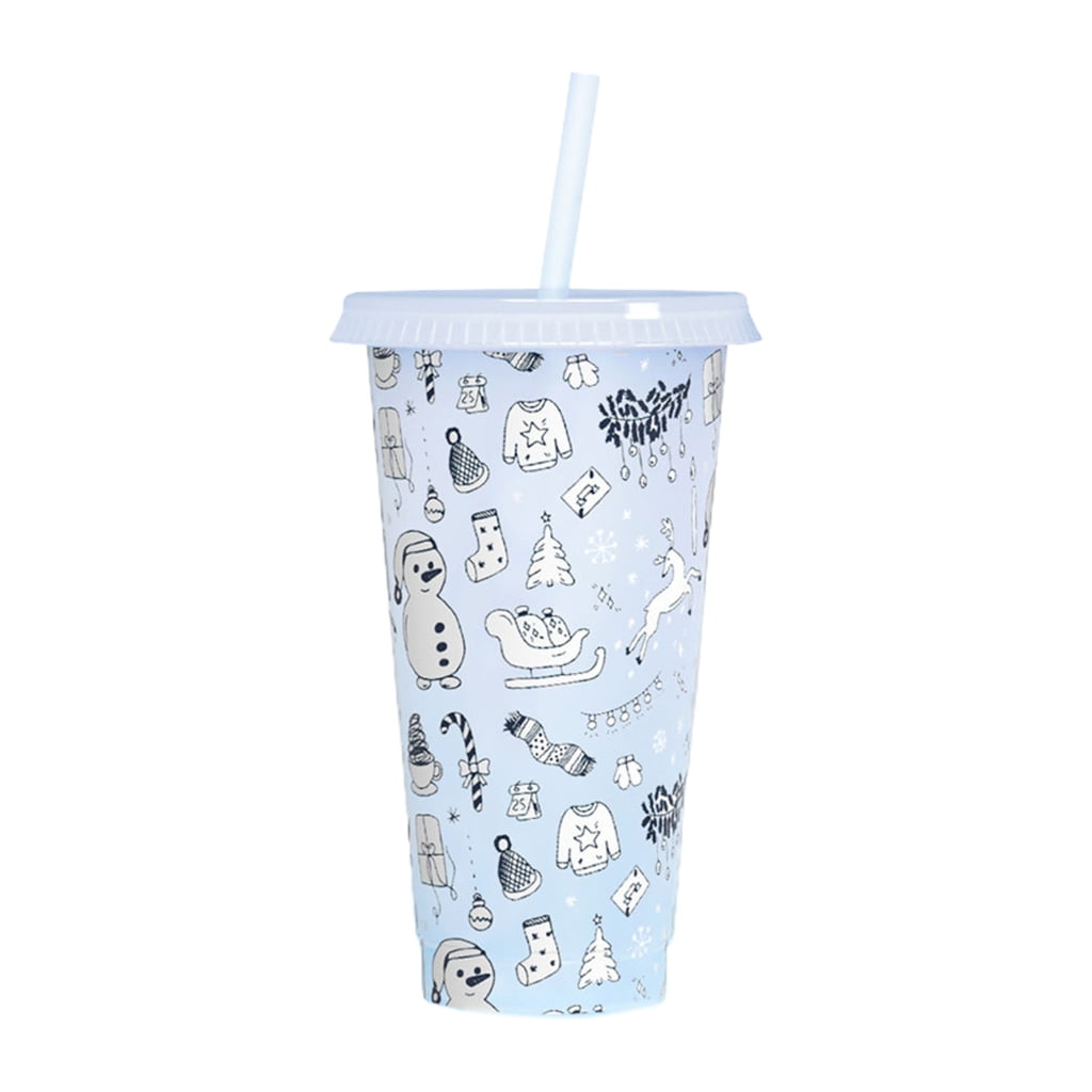 OOKWE Christmas Color Changing Cups Tumbler with Lid Straw Reusable ...
