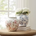 My Texas House 8" Blue Floral Round Ceramic Vase - Walmart.com