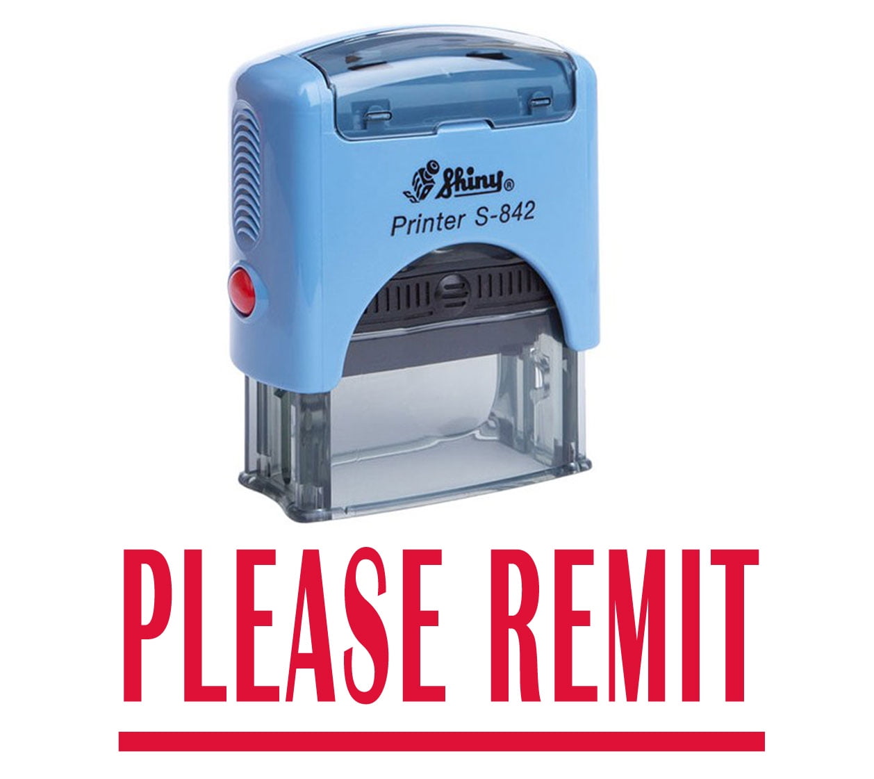 PLEASE REMIT Self Inking Rubber Stamp Custom Shiny Office Stationary ...