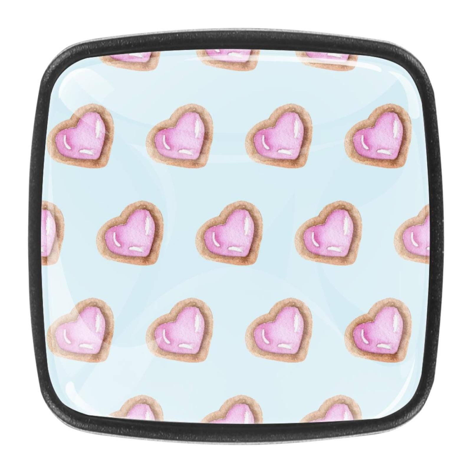4 Pcs Square Cabinet Handle Cupboard Knob Drawer Pulls Handle Pink Love ...