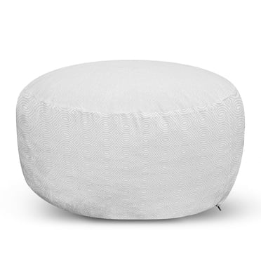 Urban Shop Round Solid Knit Polyester Pouf, White - Walmart.com