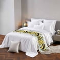 Bees Loves Bed Runner King Size Vintage Country Yellow Bee Plaid Dot ...