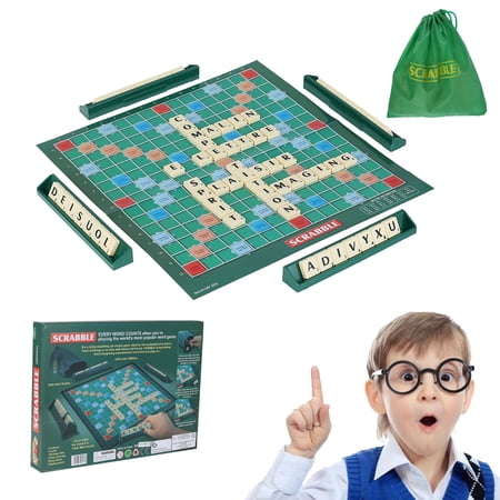 Scrabble Deluxe Edition,Willstar Scrabble Word Scrabble Board Game ...