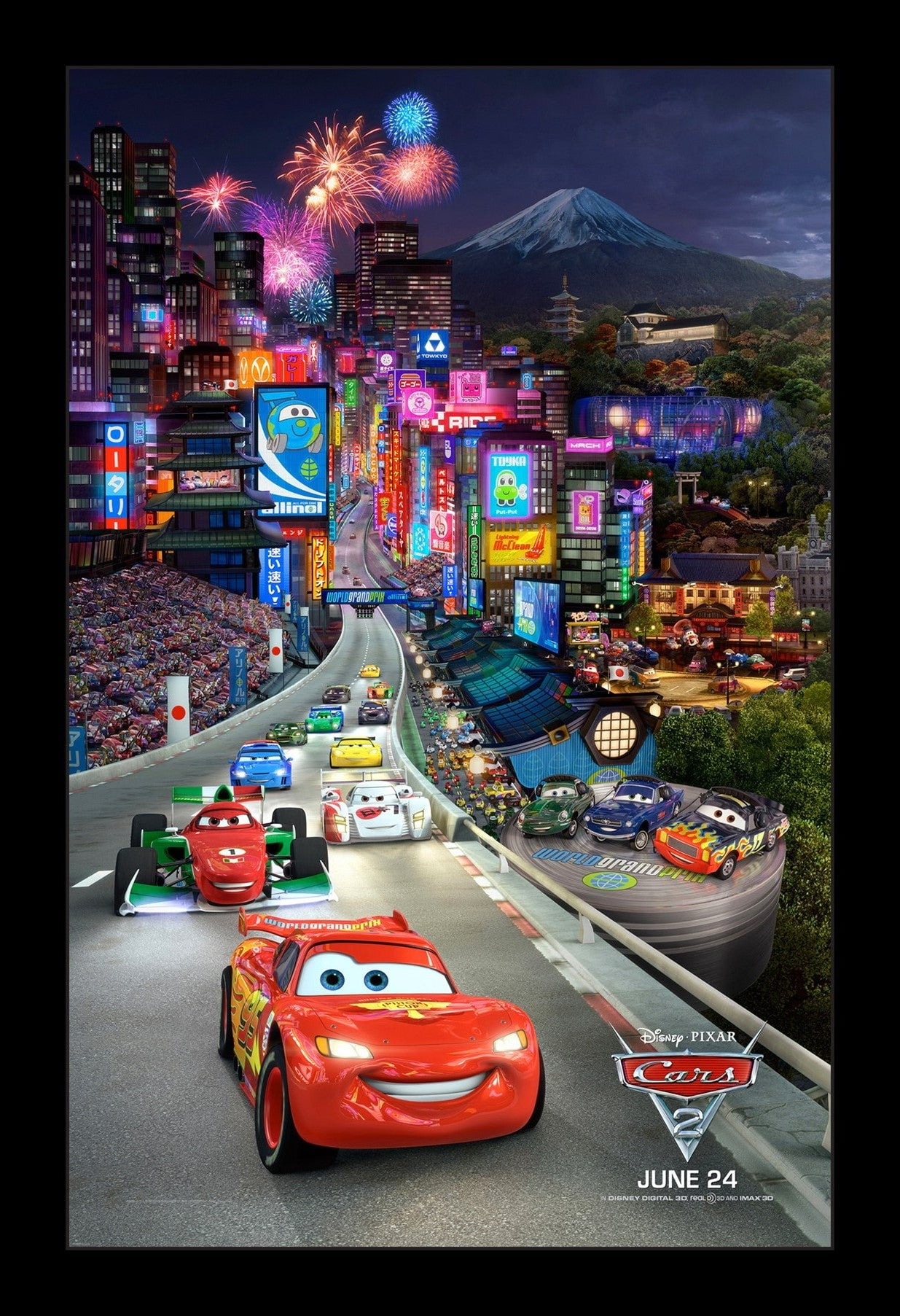 CARS 2 - 11x17 Framed Movie Poster - Walmart.com
