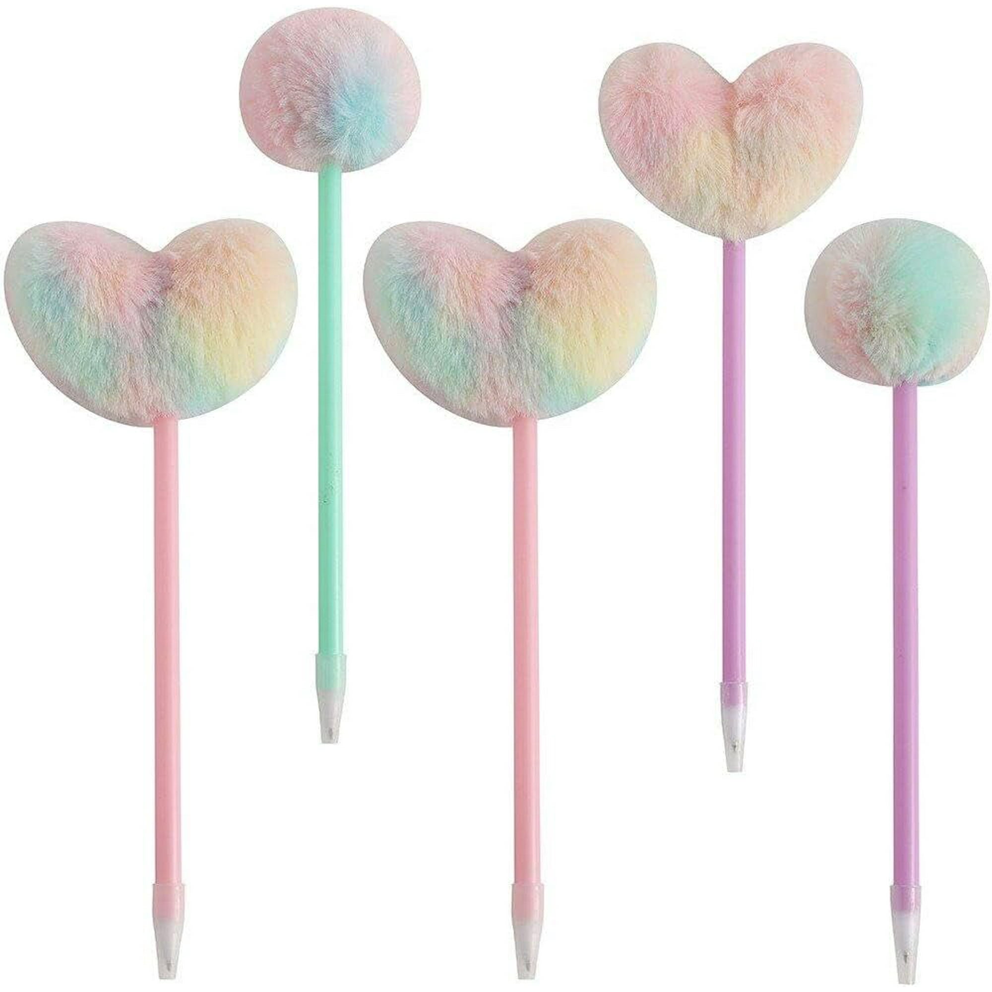 Click here for Hahadaxa Fluffy Ball Pens 5pcs Cartoon Heart Shape... prices