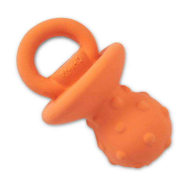 Vibrant Life Playful Buddy Pacifier Dog Toy, Latex with Plush Filling ...