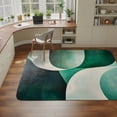 Abstract Stitching Area Rugs for Living Room 5x6, Green White Curve ...