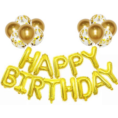 Self Inflating Happy Birth ay Banner Balloons Bunting Rainbow 16 inch ...