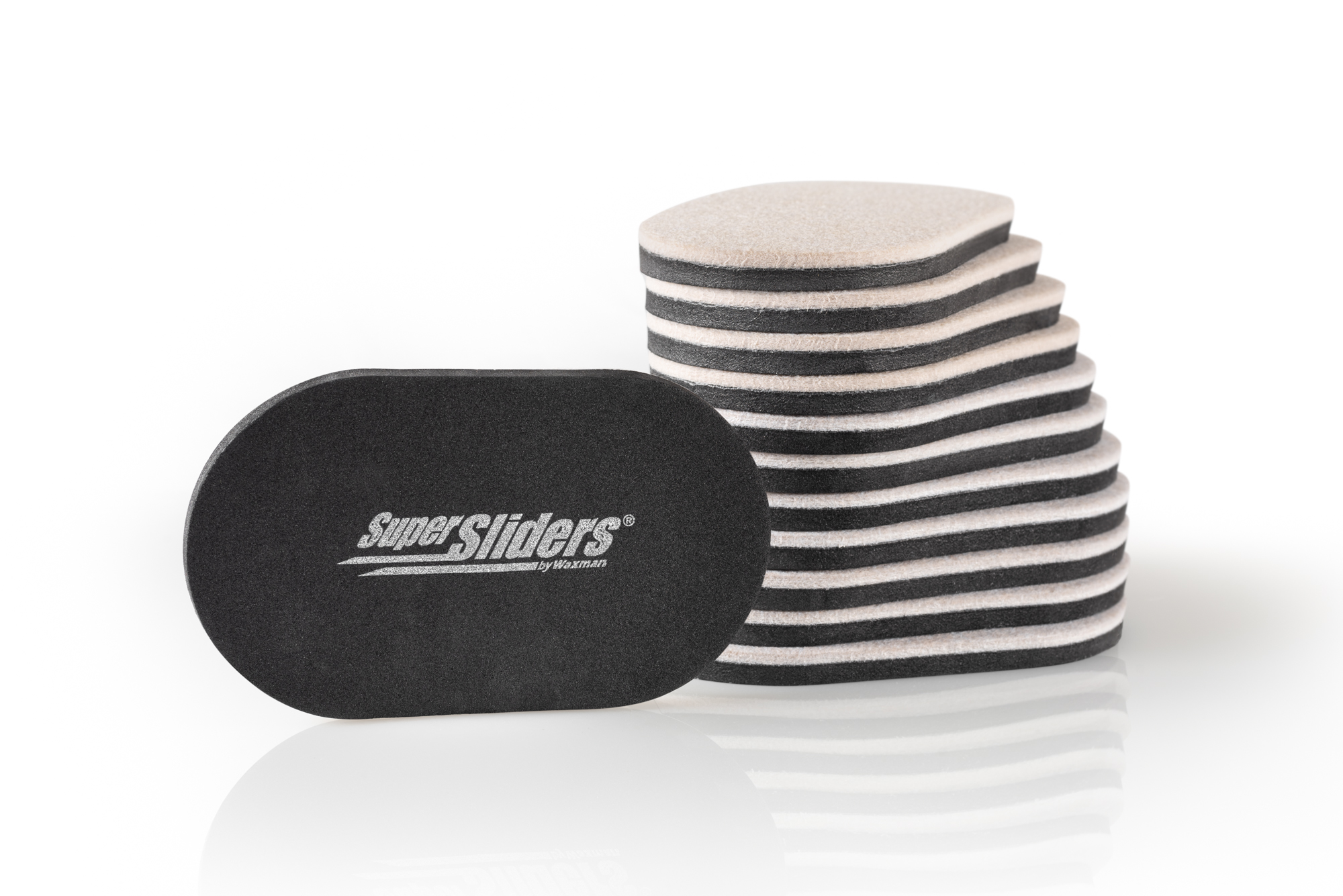 Super Sliders 3 1/2" x 6" Reusable Furniture Sliders, Carpet, Beige (12 ...