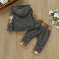 Kimi Bear Newborn Baby Boys Cozy Hooded Plaid Top + Pants Set, Autumn
