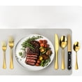 60-Piece Gold Silverware Set with Steak Knives Gold Stainless Steel ...