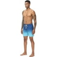 Mens Swim Trunks Gradient Color Quick Dry Beach Shorts With Zipper