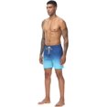 Mens Swim Trunks Gradient Color Quick Dry Beach Shorts With Zipper