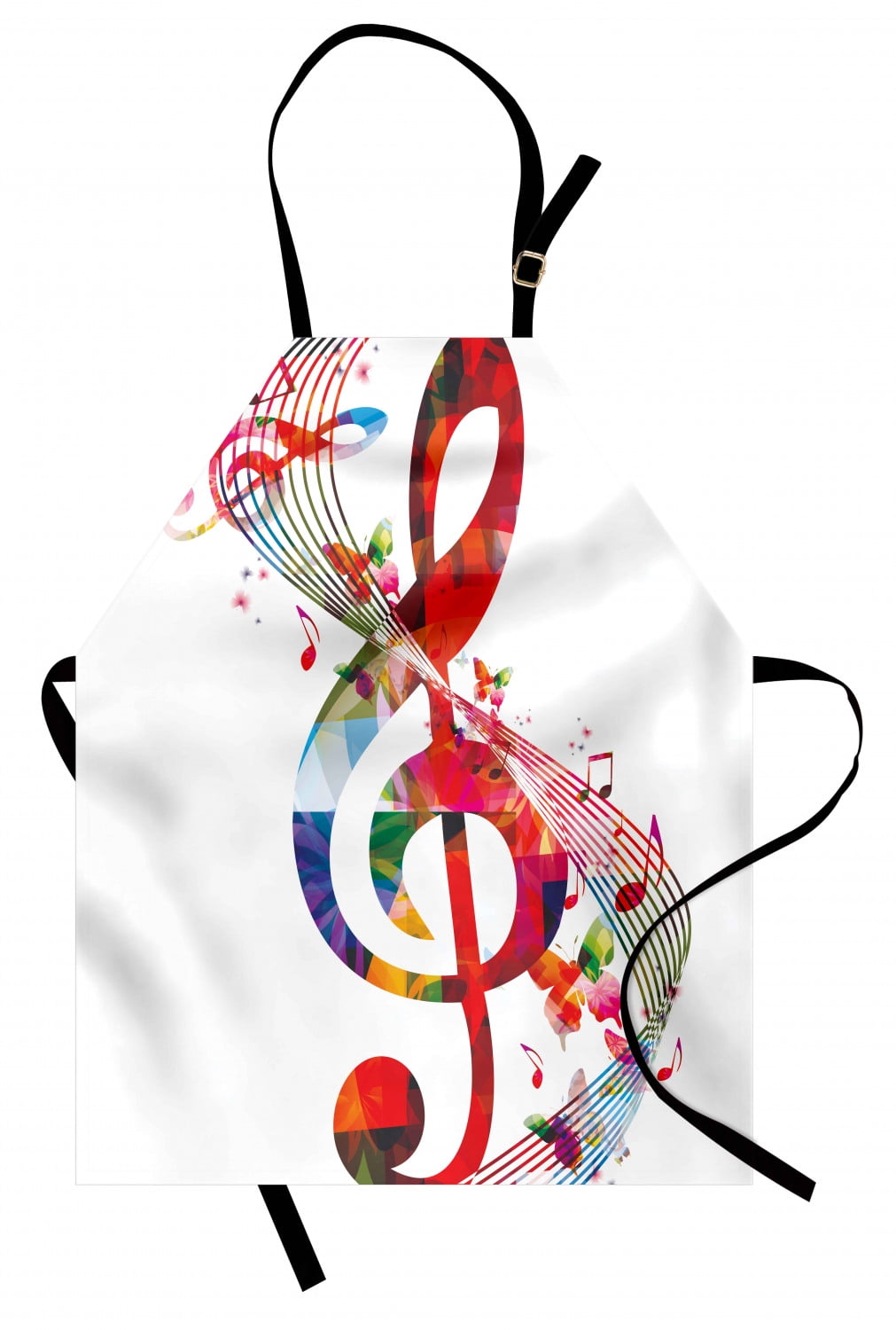 Music Apron Artwork with Musical Notes Rhythm Song Ornamental in ...