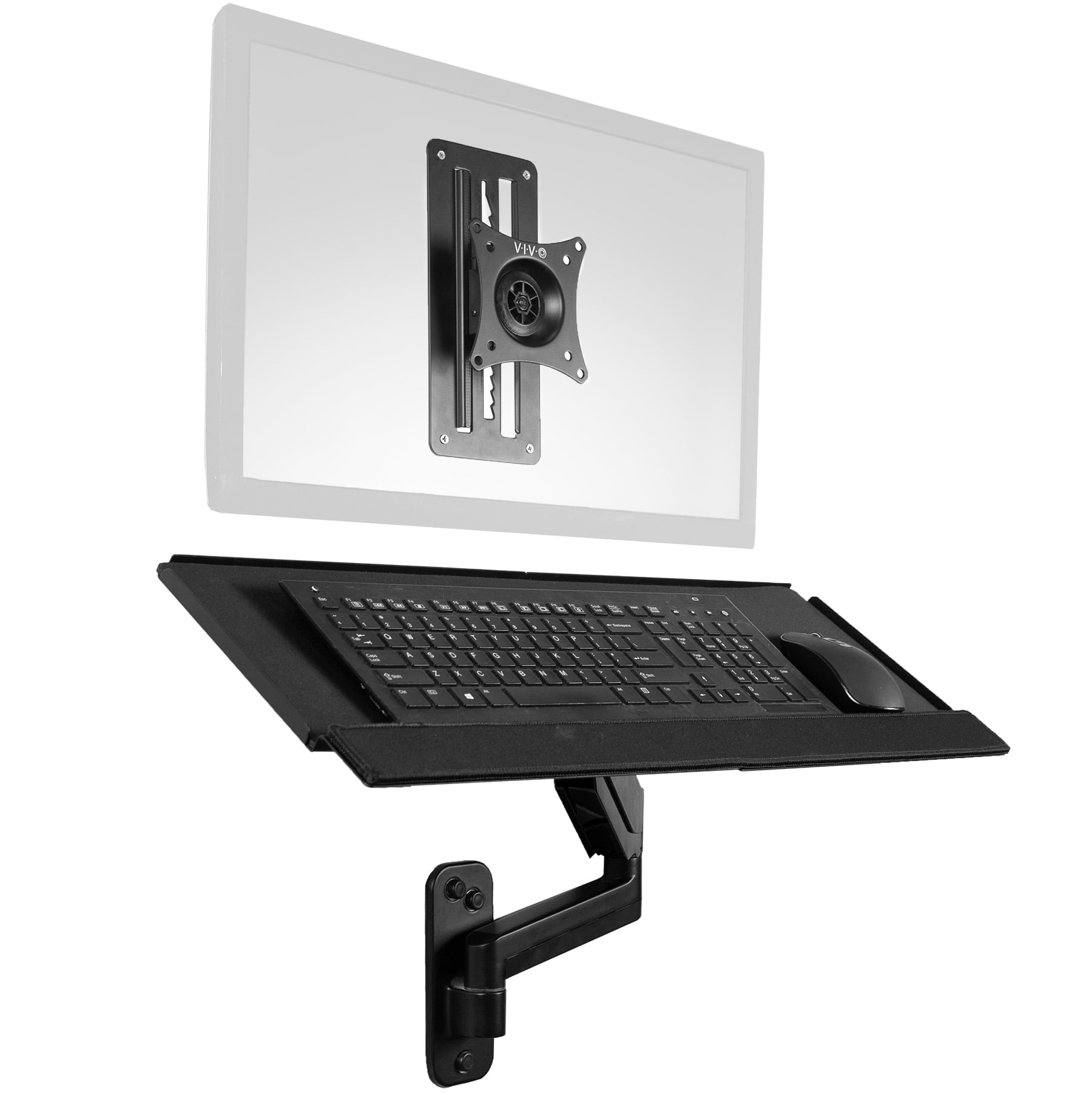 VIVO Sit-Stand Monitor and Keyboard Tray Combo Wall Mount, Height ...