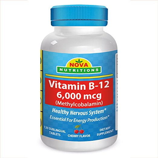 Nova Nutritions Vitamin B12 (MethylB12) 6000 mcg 120 Sublingual Tablets ...