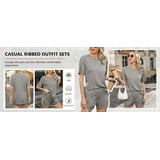 Asklazy Women's Pajamas Set short Sleeve and short Pants 2 Piece Pjs ...