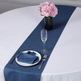 Efavormart 14"x108" Dark Blue Faux Denim Polyester Table Runner For ...