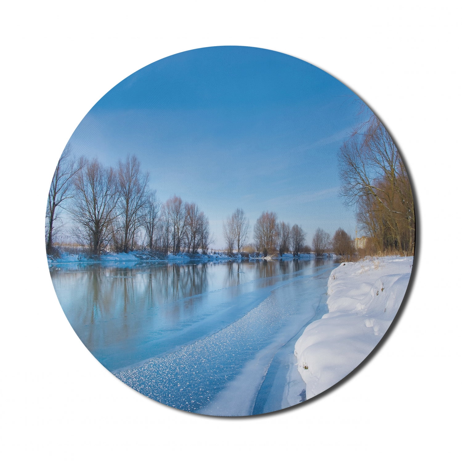 Winter Mouse Pad for Computers, Snow Covered Frozen Winter with Clear ...