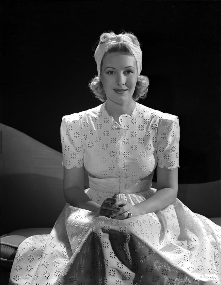 Binnie Barnes on Printed Dress and smiling Photo Print (24 x 30 ...