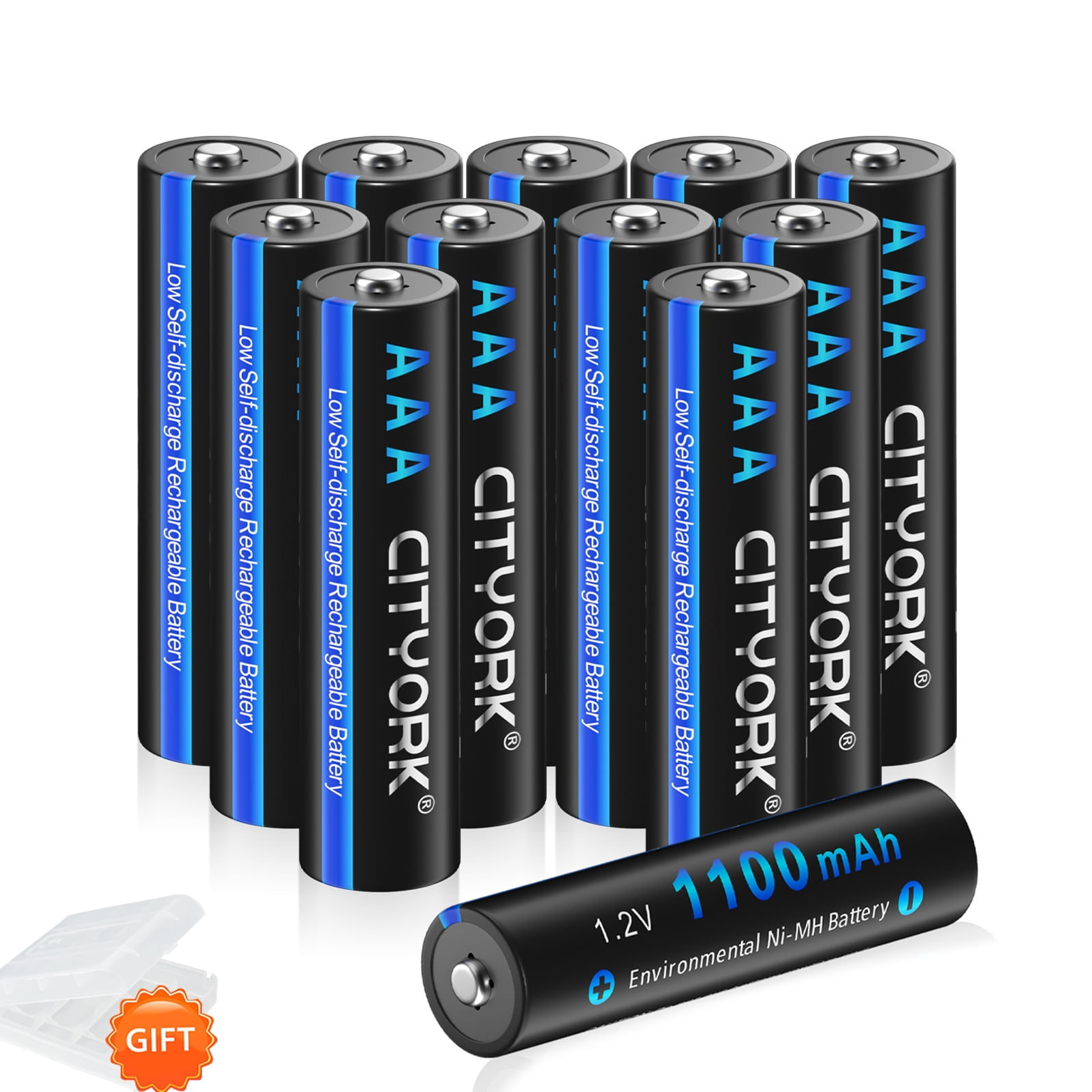 CITYORK 12 Pack 1.2V AAA Rechargeable Batteries, High Capacity 1100mAh ...