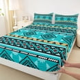 Manfei Southwestern Aztec Queen Sheets, , Teal Black Queen Sheet Sets ...