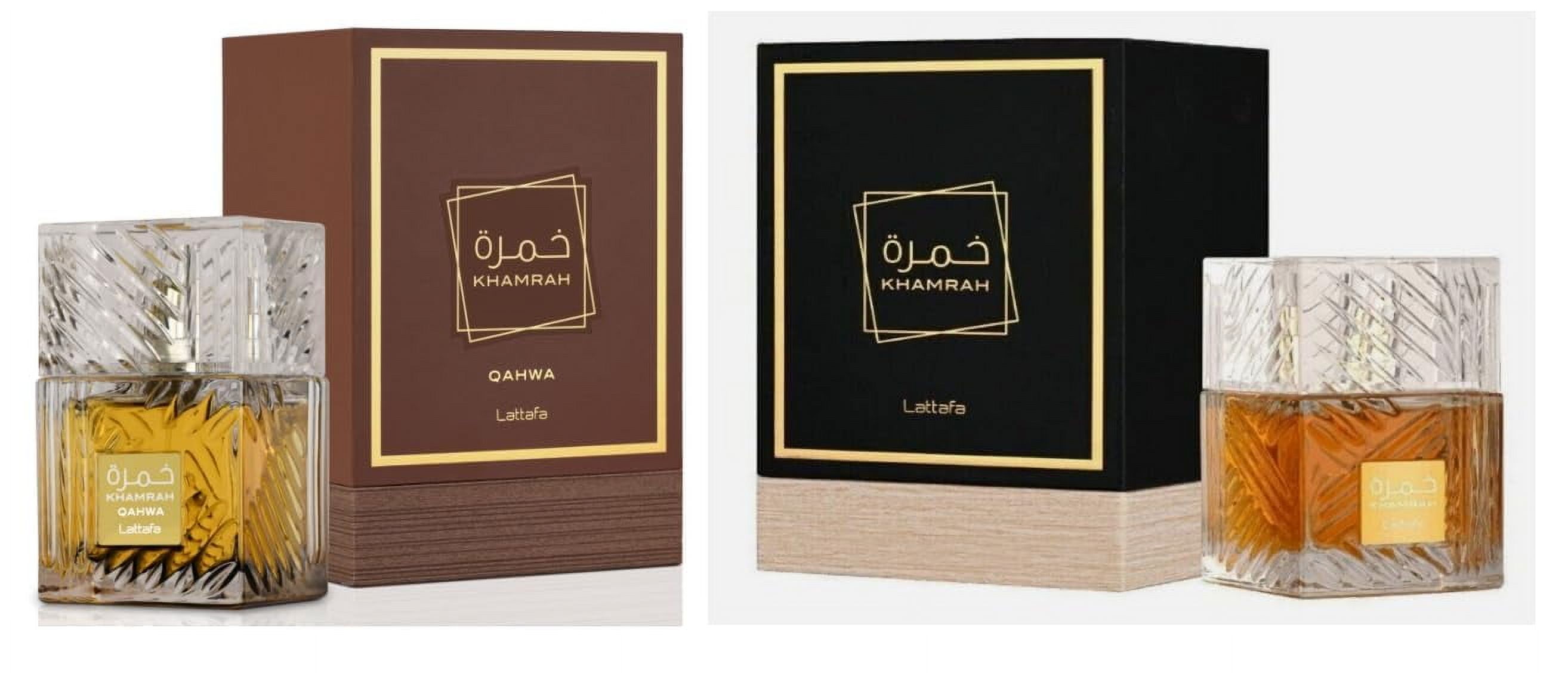 Lattafa Khamrah & Lattafa Khamrah Qahwa EDP Unisex 3.4 Fl oz | Long ...