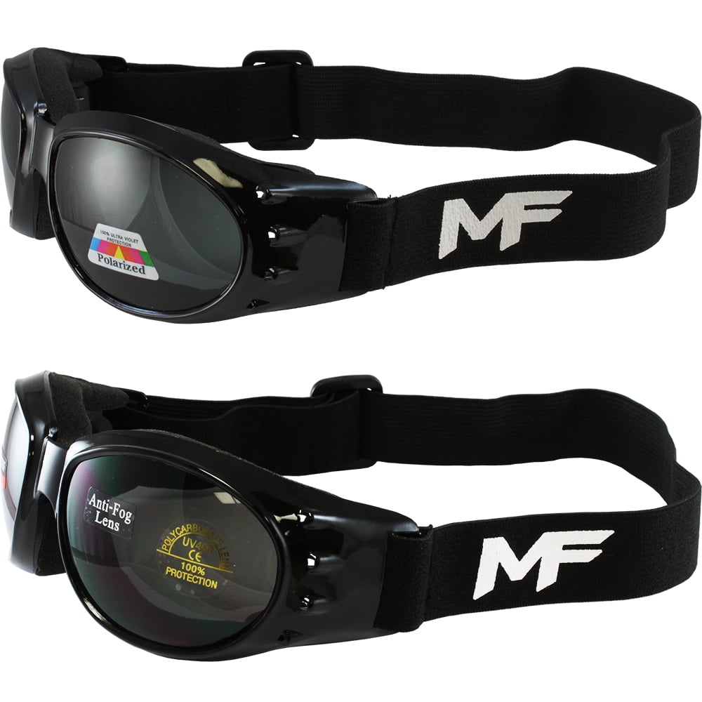 2 Pairs MotoFrames MF Vulcan Padded Motorcycle Goggles Black Frames ...