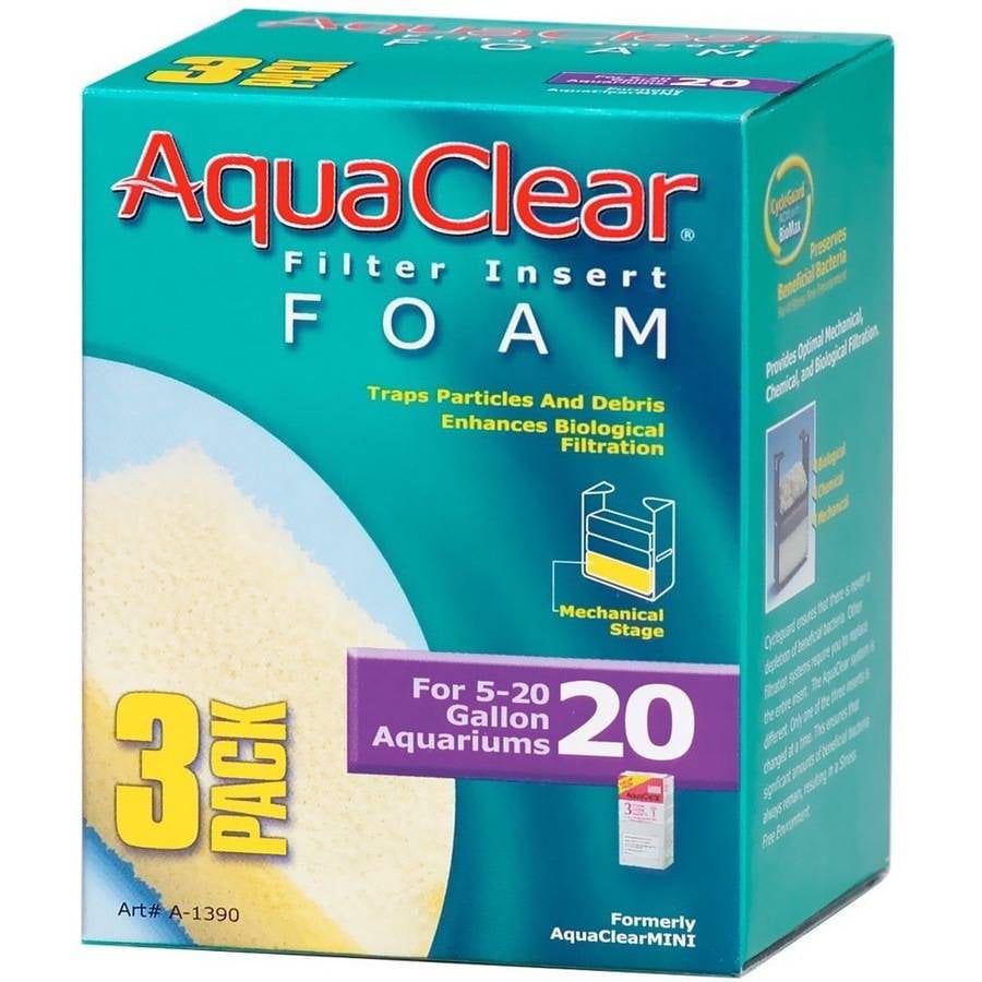 Aqua Clear 20 (Mini) Foam Filter 3Pk - Walmart.com