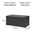 Uforic 120 Gallon Large Outdoor Patio Deck Box,All-Weather Resin ...