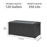 Uforic 120 Gallon Large Outdoor Patio Deck Box,All-Weather Resin ...